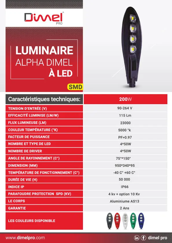 LUMINAIRE À LED ALPHA SMD - Dimel Pro